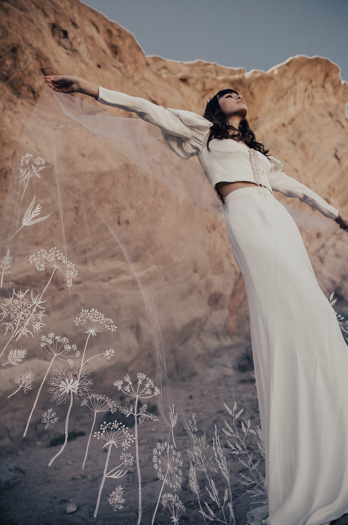 KIA BEADED FLOWERS WEDDING VEIL